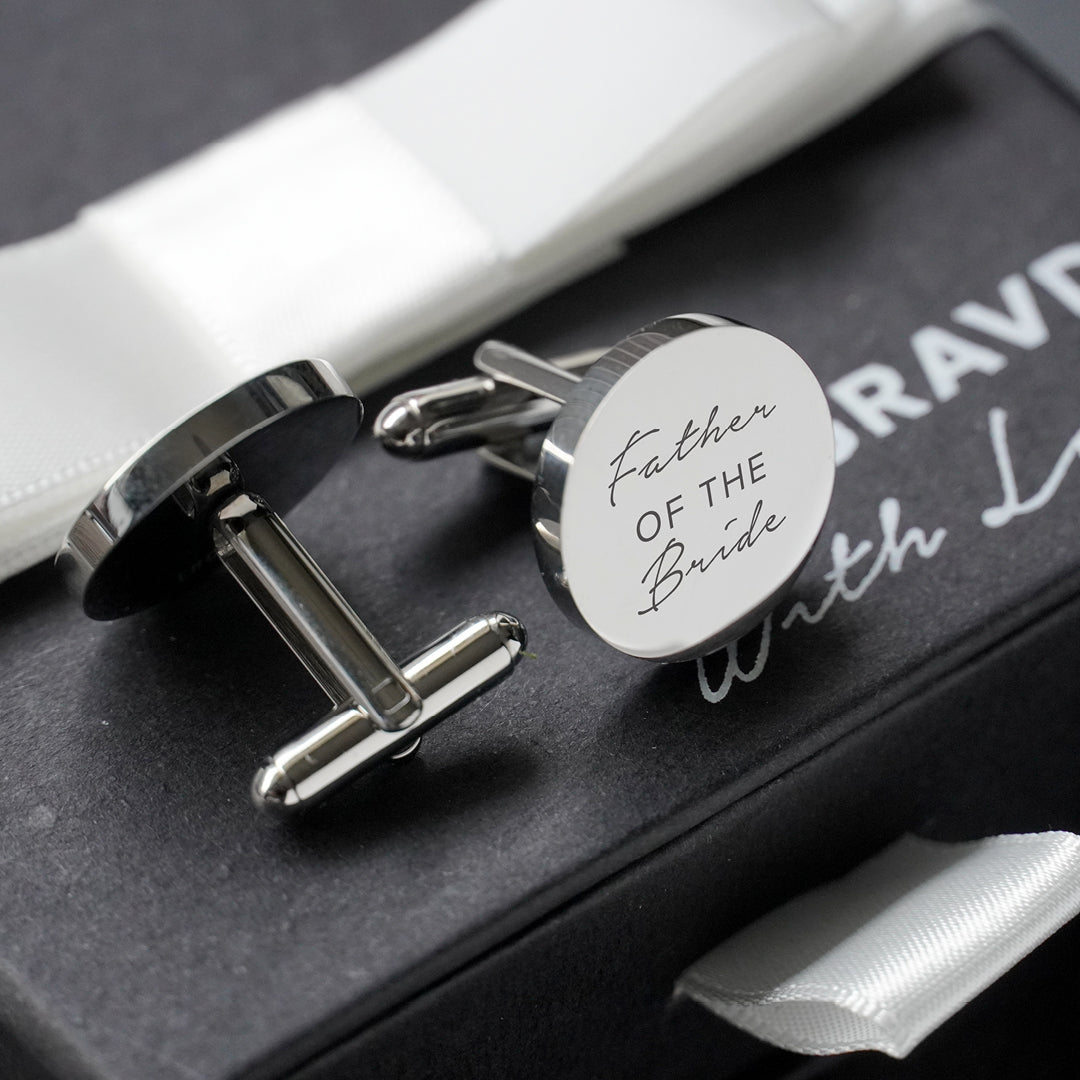 Engravd Round Custom Cuff link set: Title - Initials