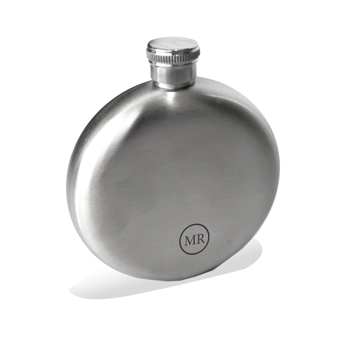 Engravd Stainless Steel Round Hip Flask - Personalised Initials
