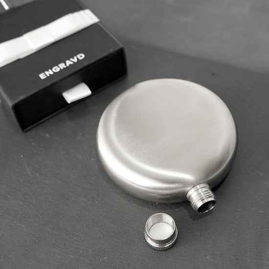 Engravd Stainless Steel Round Hip Flask - Personalised Initials