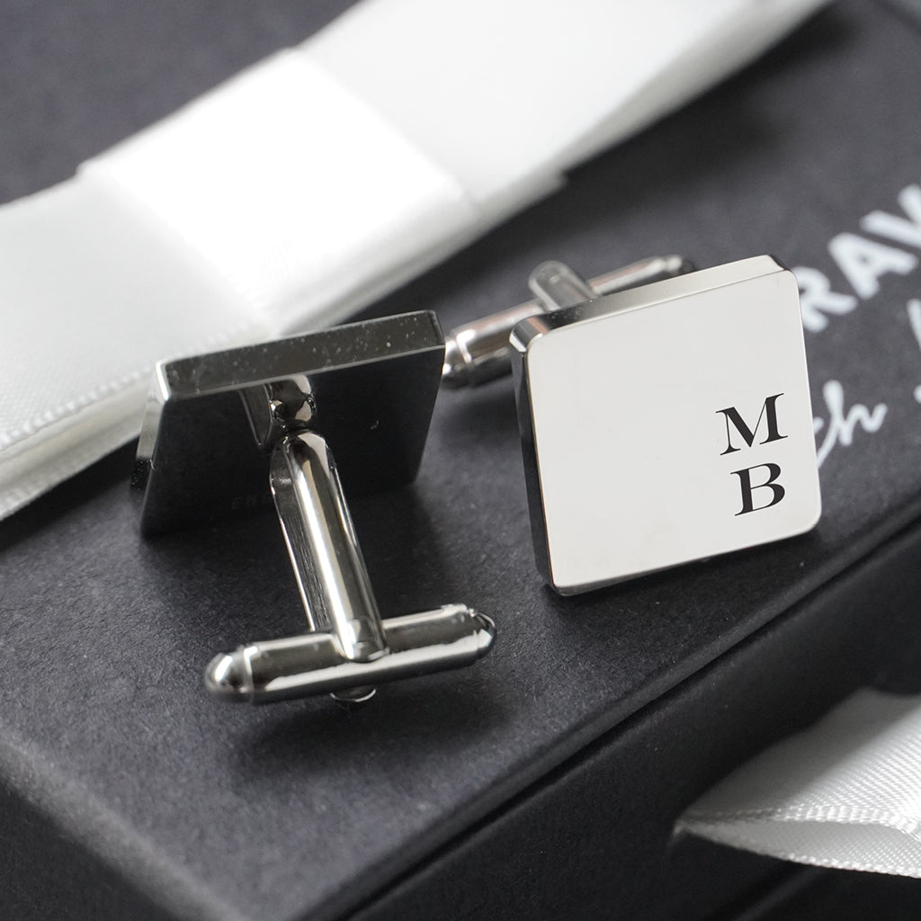 Engravd Square Custom Cuff link set: Design 3