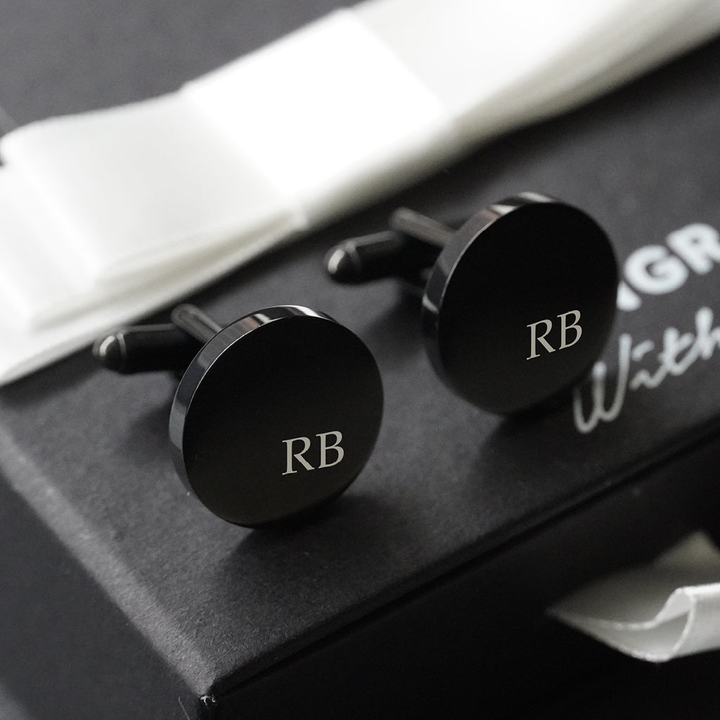 Engravd Round Custom Cuff link set: Design 3