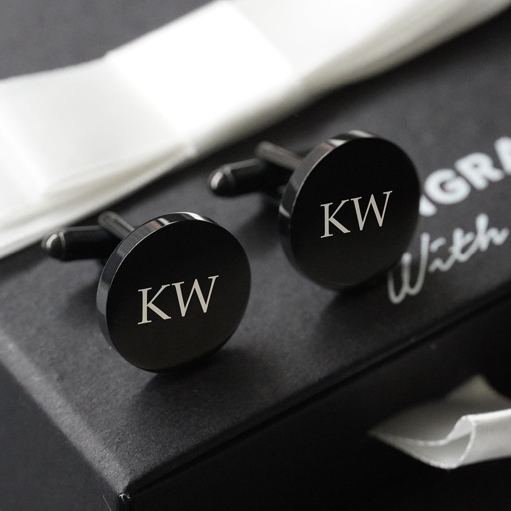 Engravd Round Custom Cuff link set: Design 2