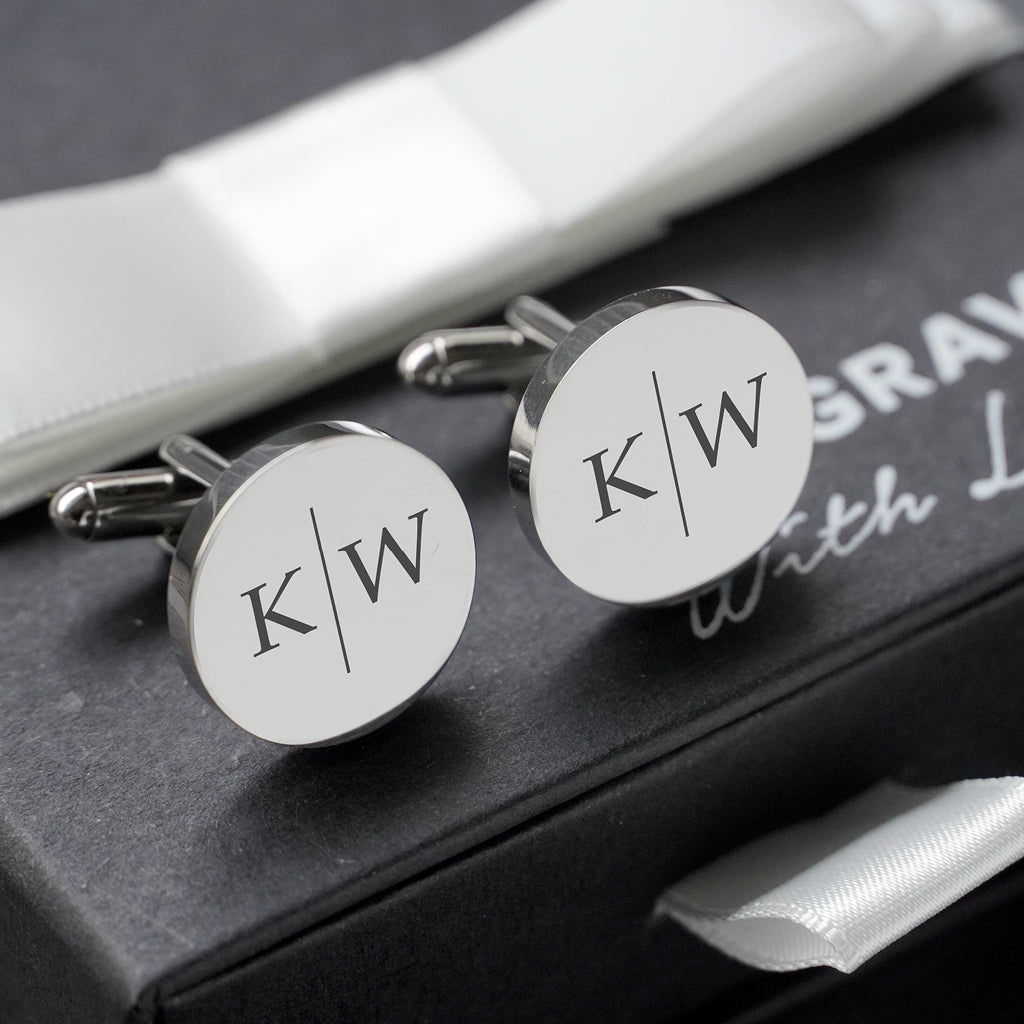 Engravd Round Custom Cuff link set: Design 6