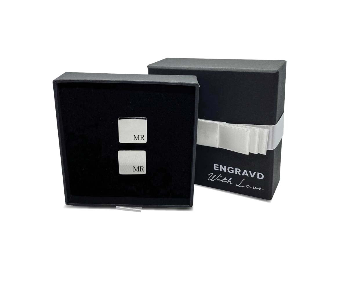 Engravd Square Custom Cuff link set: Design 4